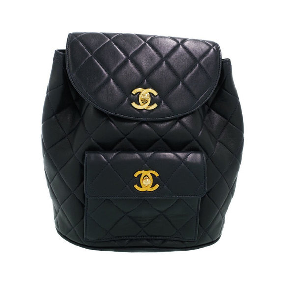 CHANEL | Bags | Chanel Matelasse Chain Rucksack Backpack Blue | Poshmark